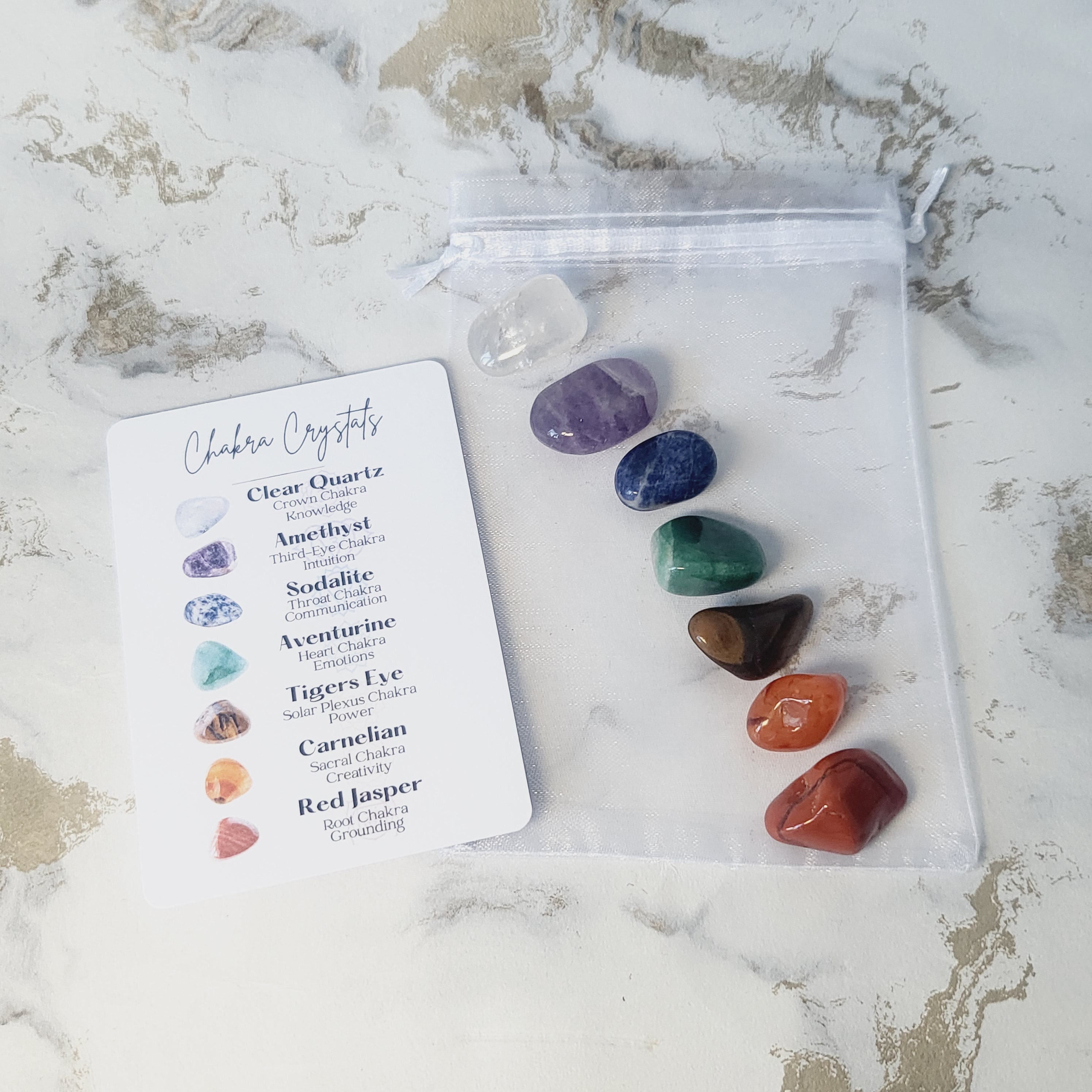 Chakra Crystals Set the Seven Chakras Tumblestone Gift Set - Etsy