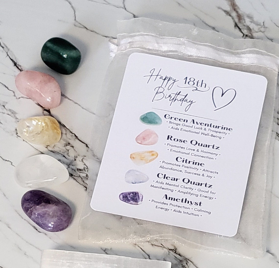 Happy 18th Birthday Crystals Gift Box Large Gemstone Gift Set Crystal ...