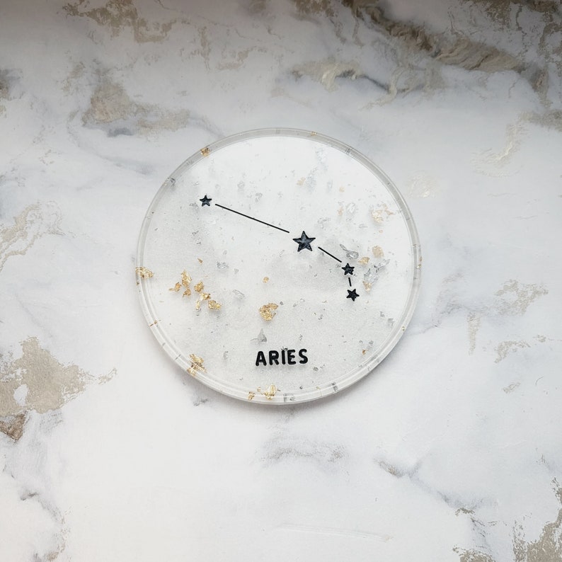 Aries Zodiac Coaster Handmade Starsign Gift Unique Birthday Idea ...