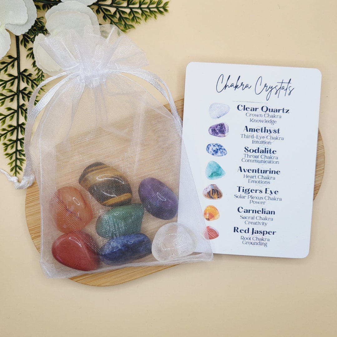 Chakra Crystals Set ~ the Seven Chakras Tumble Stone Gift Set ~ Natural ...