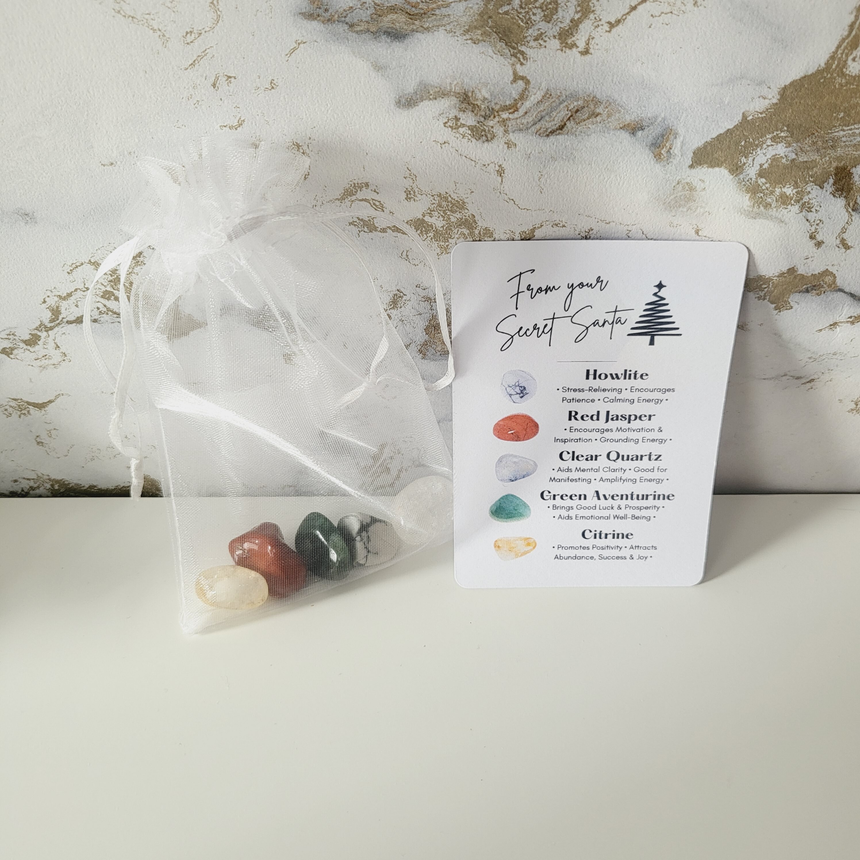 Secret Santa Christmas Gift Crystals Set Merry Christmas - Etsy
