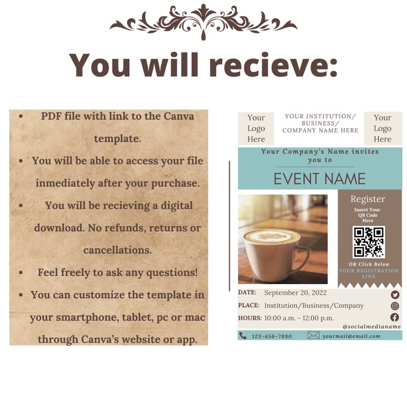 Event Elegant Flyer Template | Canva Template | School Event Flyer | Business Event Flyer ...