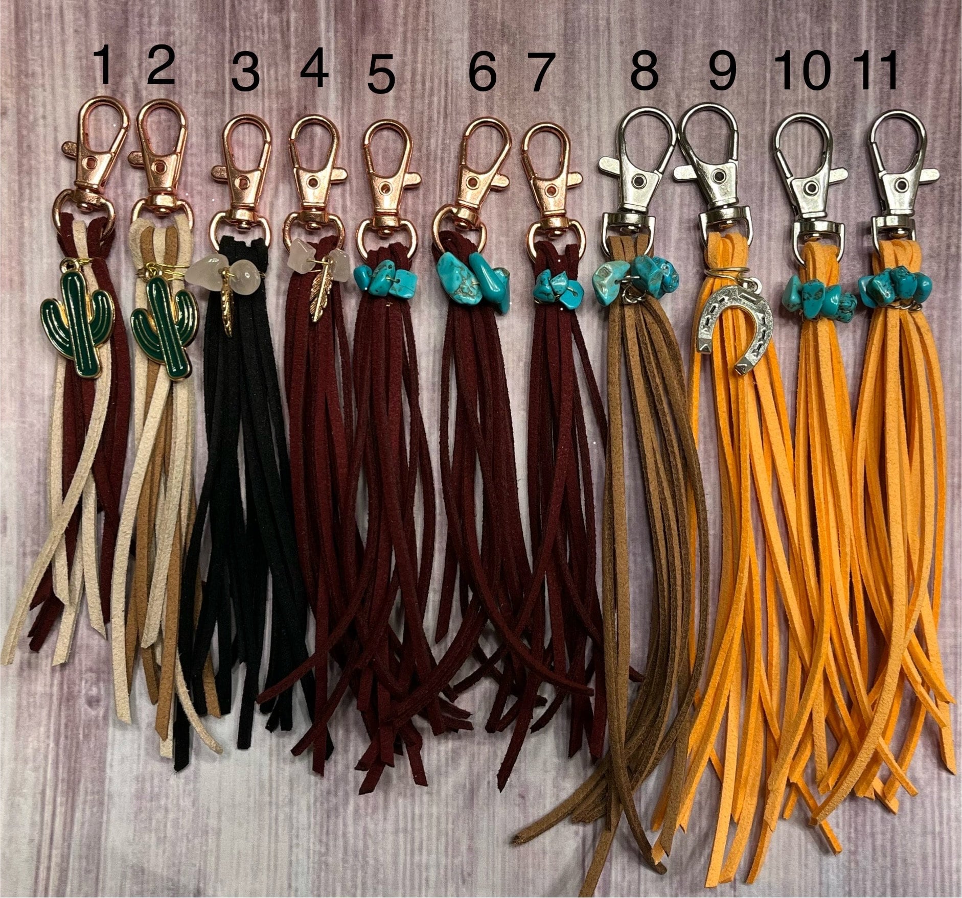 Western Tassel Fringe Faux Leather Charm Keychain - Etsy