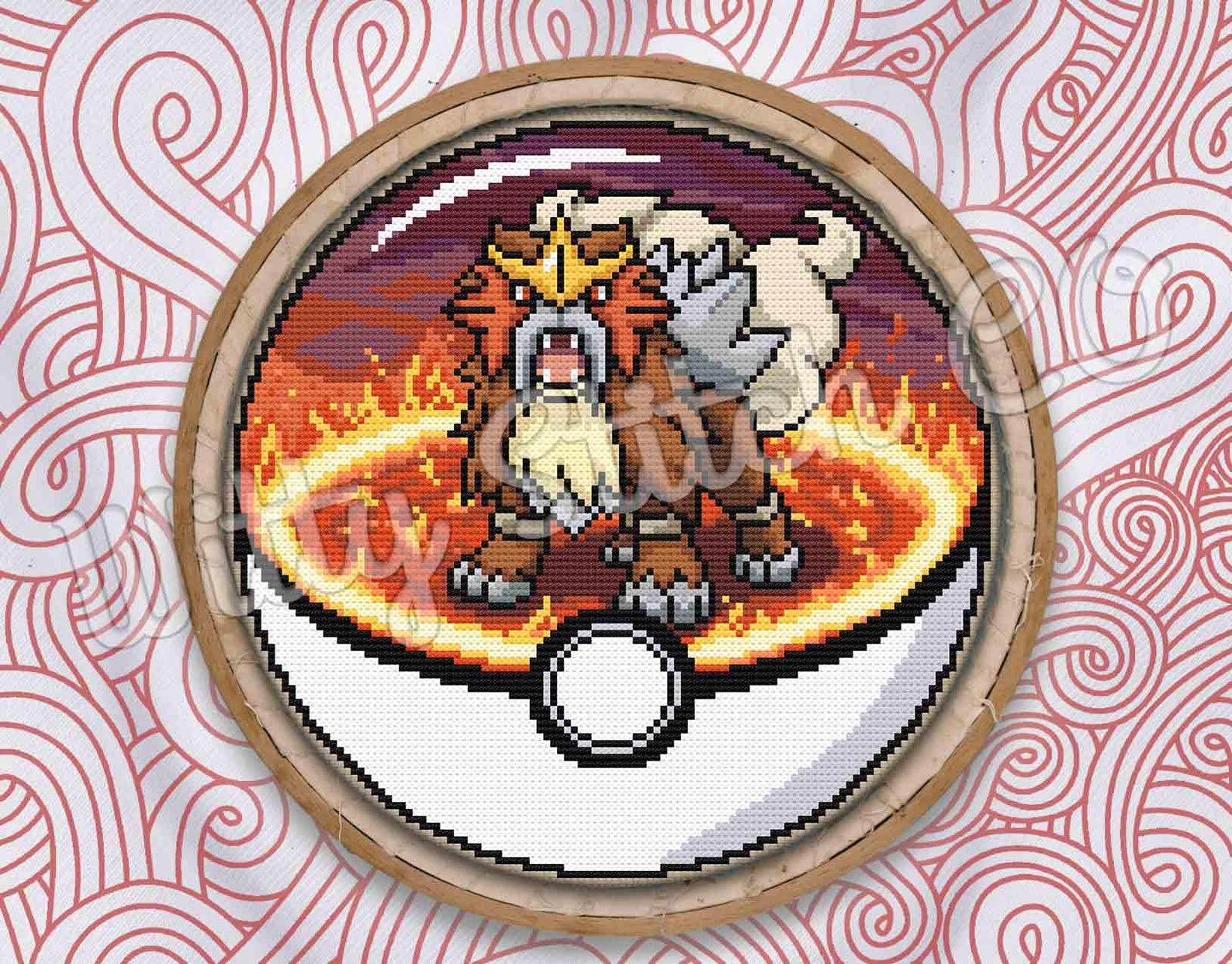 Legendary Beasts Pokeball Cross Stitch Pattern Pack: Raikou, Entei ...