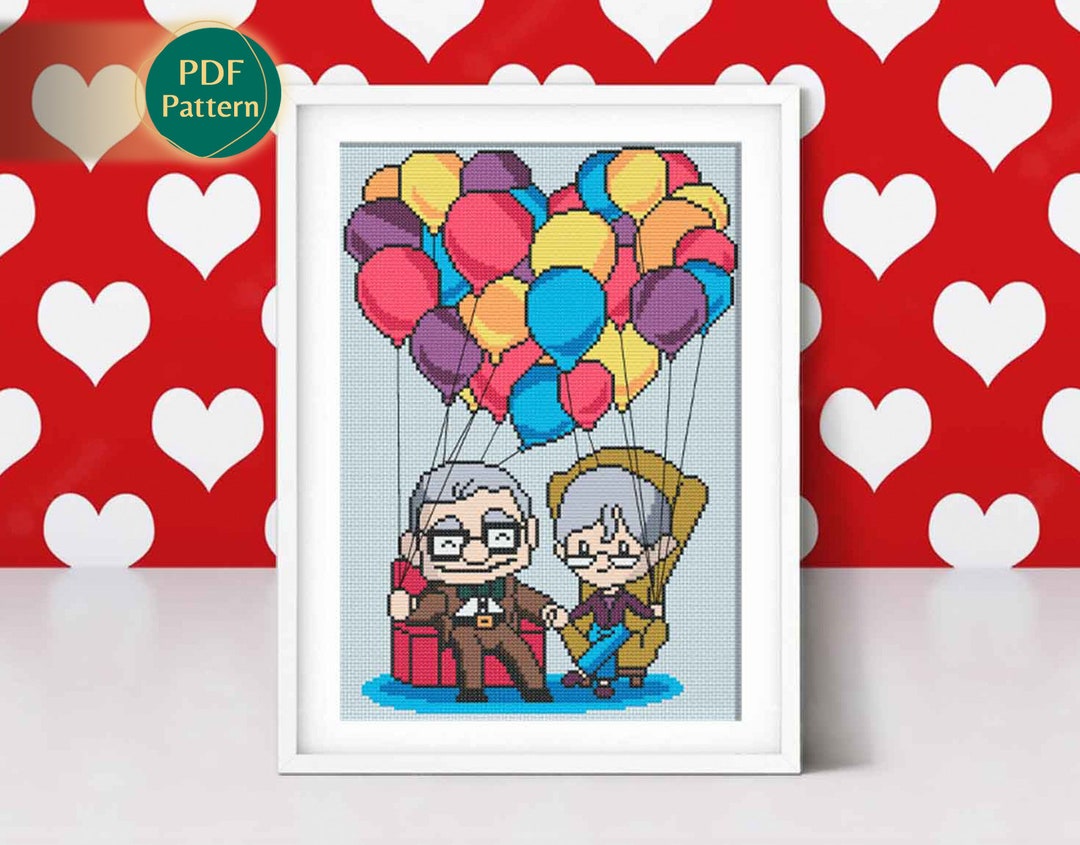 Carl and Ellie Cross Stitch Pattern Counted cross stitch Up Cross ...