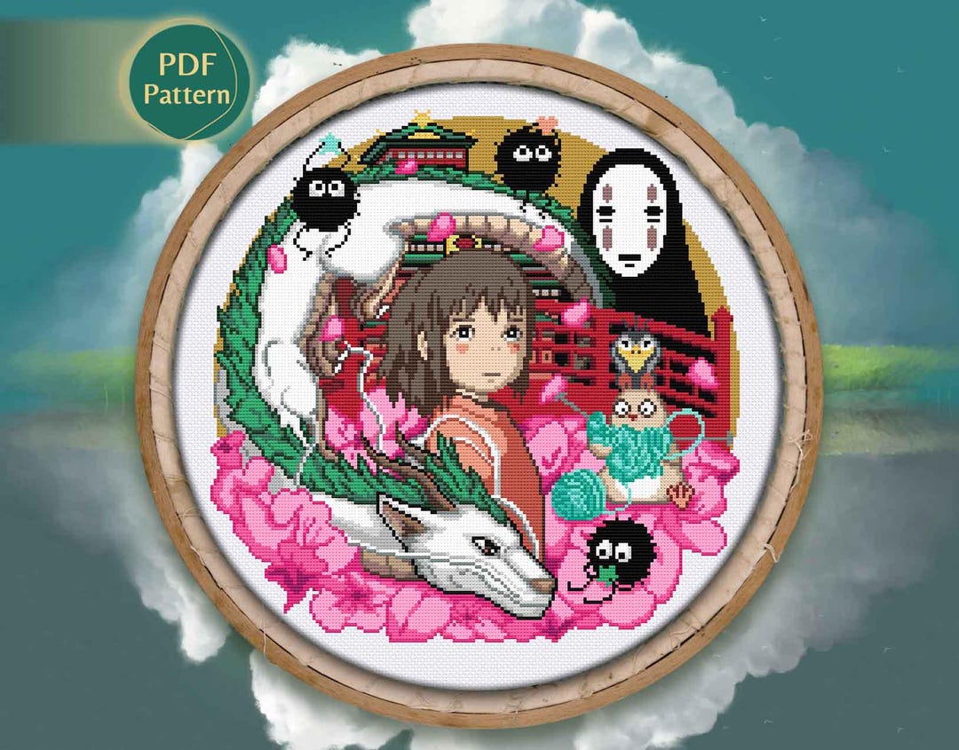 Spirited Away Cross Stitch Pattern: Studio Ghibli Kawaii Design (PDF ...