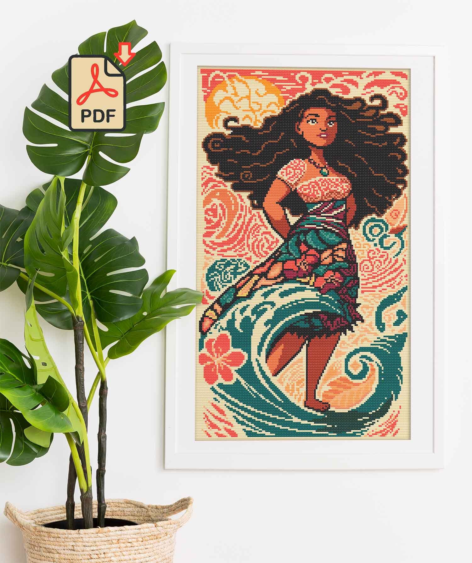 Moana Cross Stitch Pattern Counted Cross Stitch Vaiana - Etsy Canada
