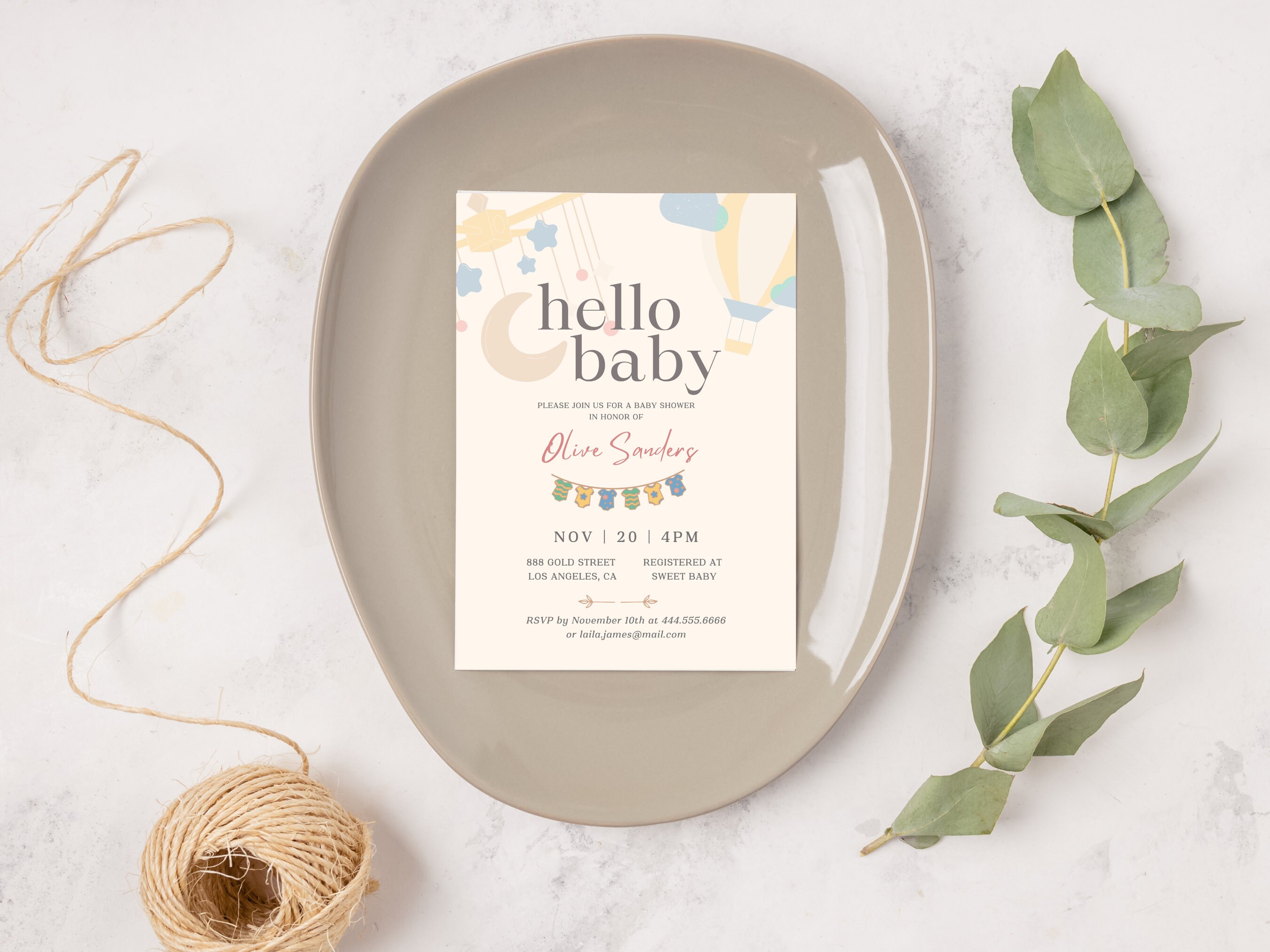 Baby Shower Invite Template | Canva Template Baby Shower | Baby Shower ...