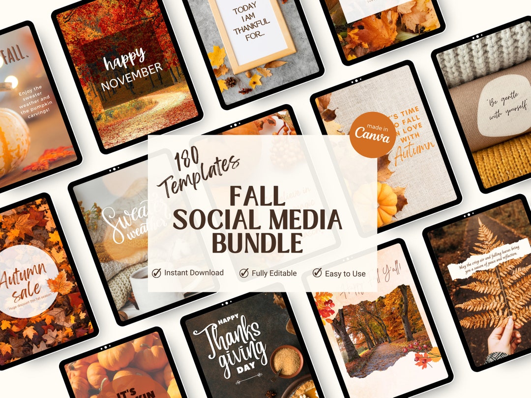 Fall Social Media Content Bundle Time Saving Fall Content Bundle Ready ...