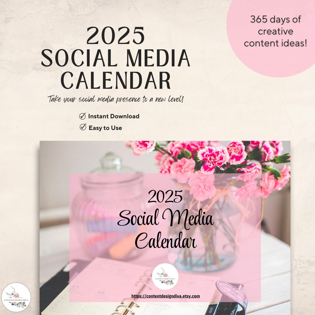 Social Media Content Calendar Daily Post Ideas Social Media Instant ...