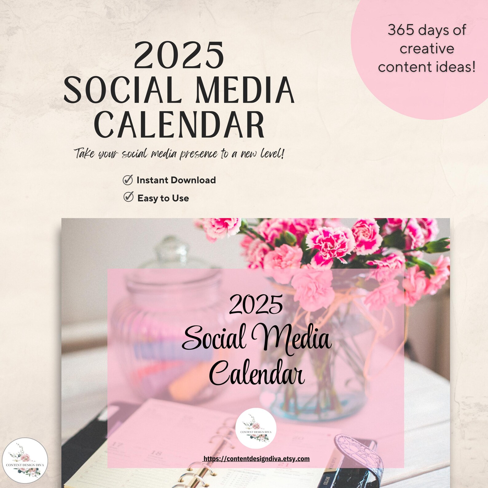 Social Media Content Calendar Daily Post Ideas Social Media Instant ...