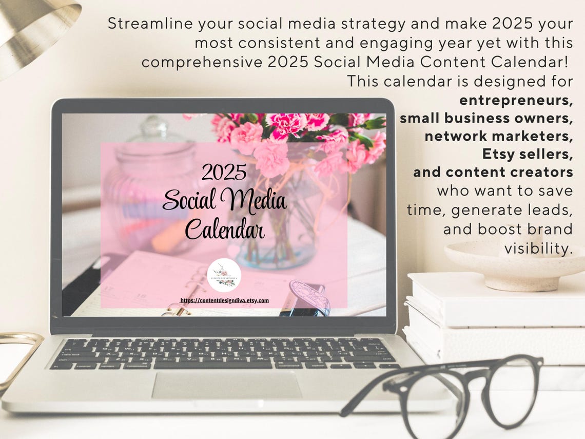 2025 Social Media Content Calendar: Daily Post Ideas (digital Download ...
