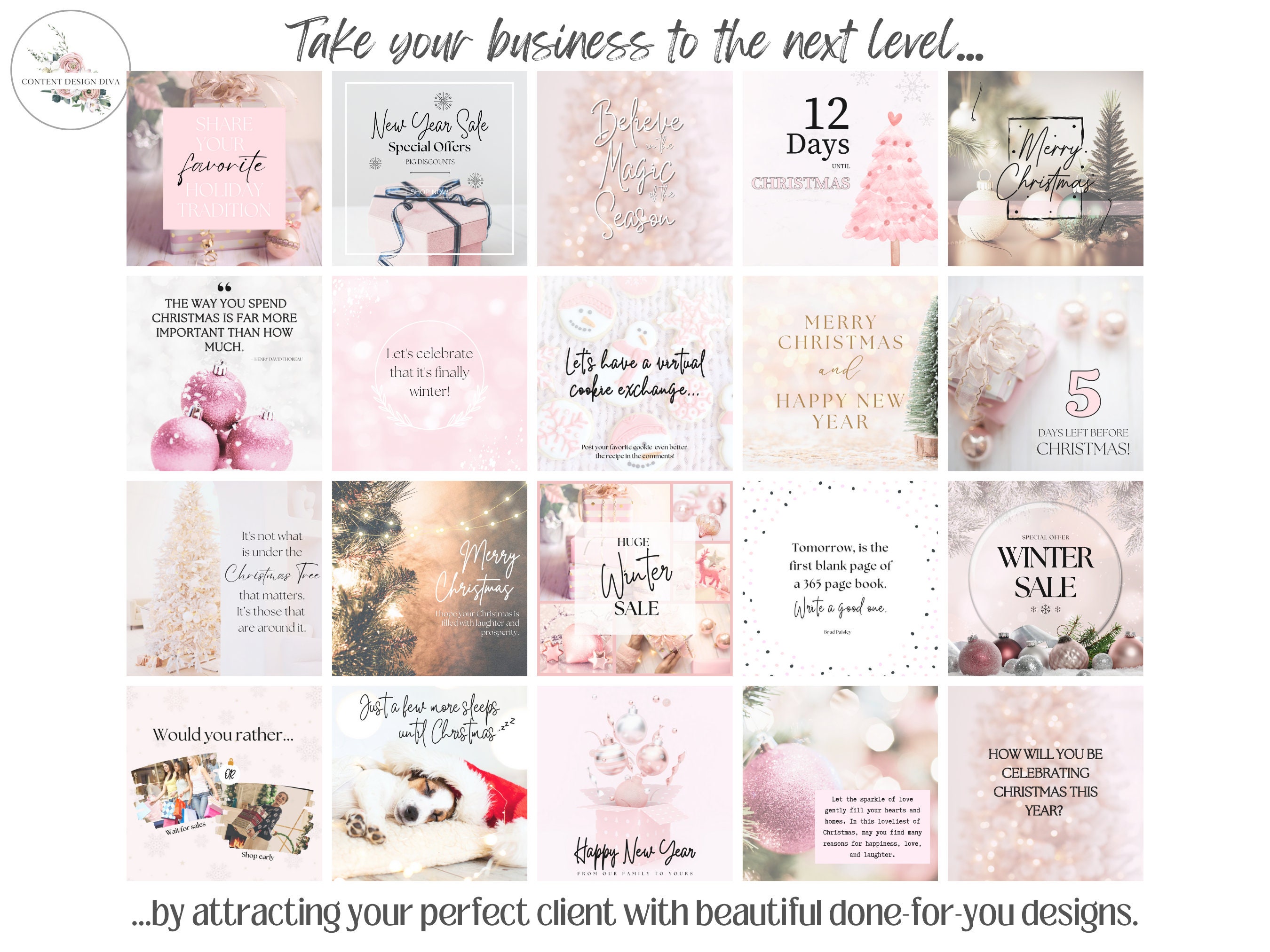 Christmas Social Media Content Bundle: 100+ Ready-to-use Posts (canva ...