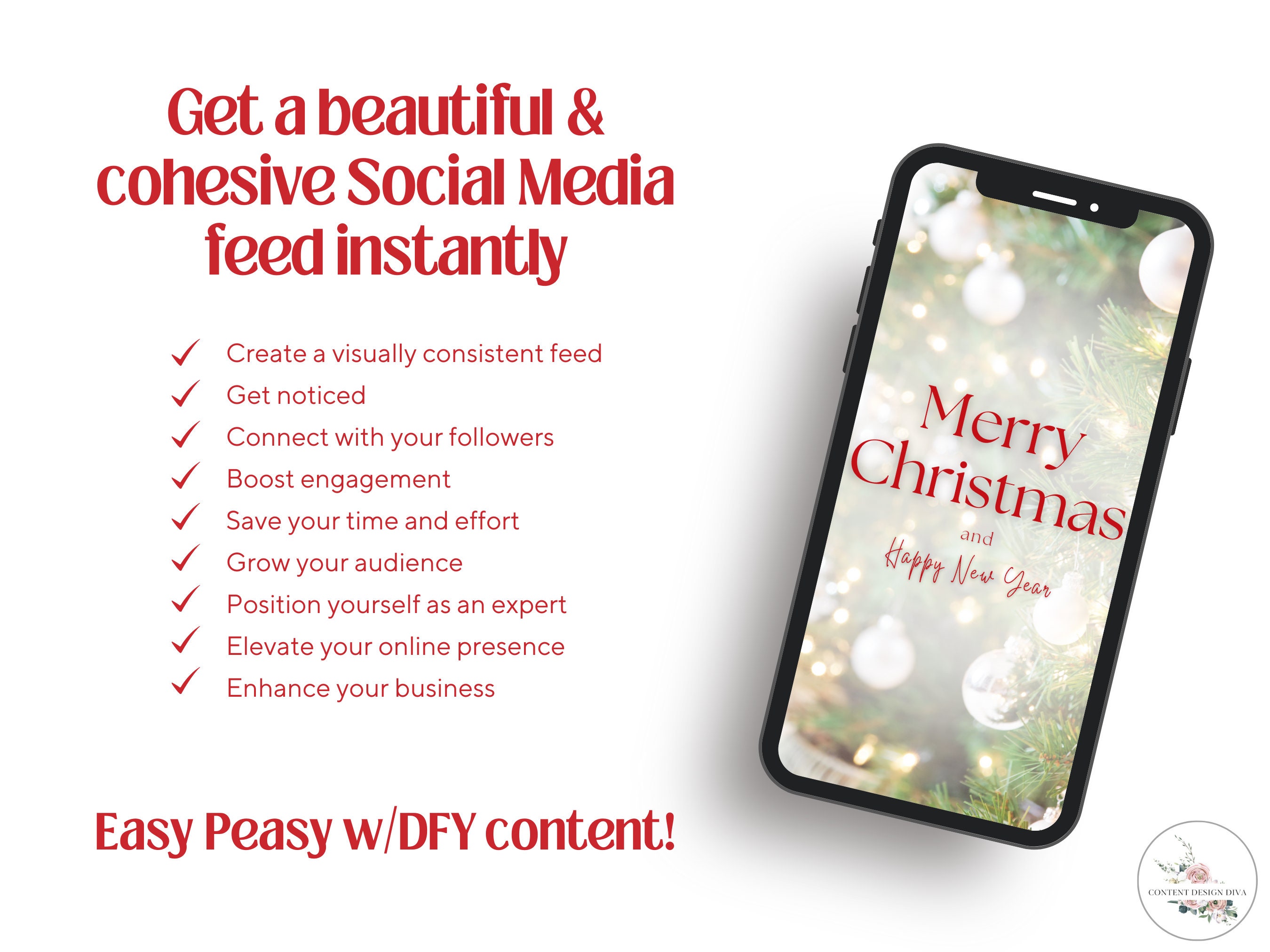 Christmas Social Media Content Bundle Time Saving Holiday Content ...