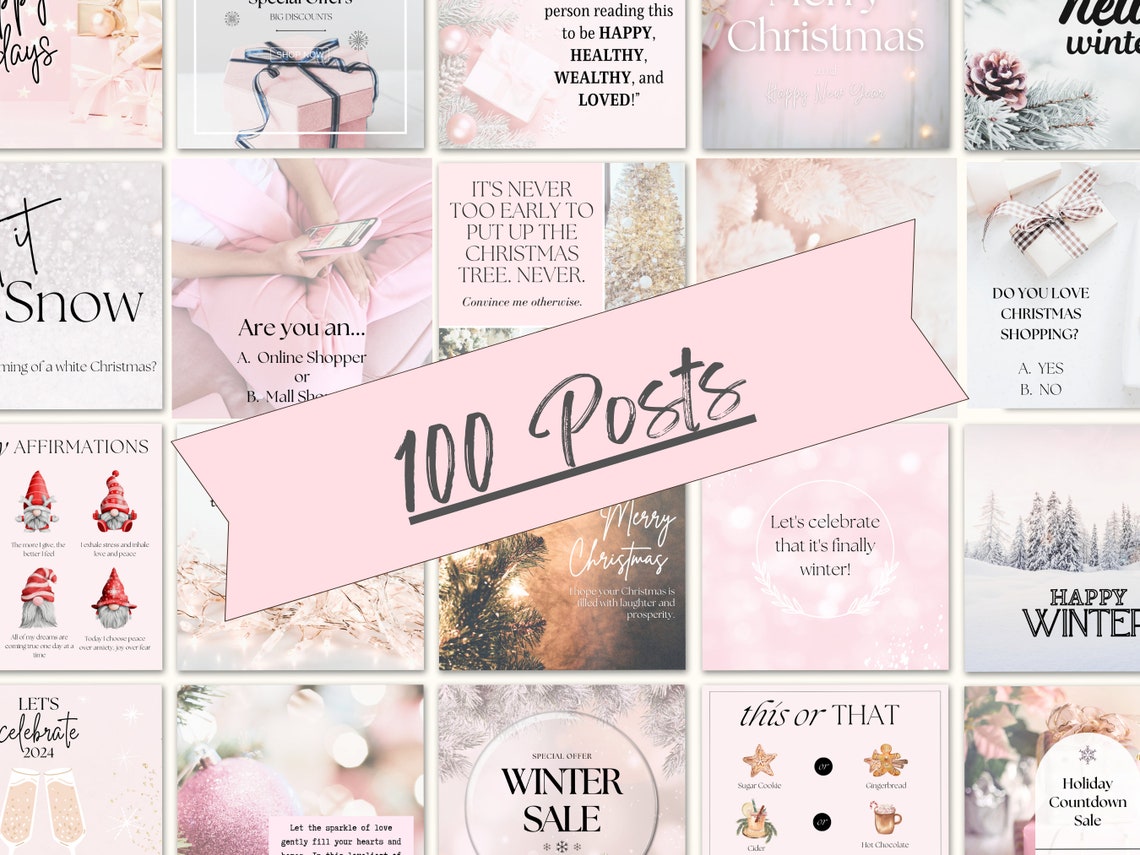 Christmas Social Media Content Bundle: 100+ Ready-to-use Posts (canva ...