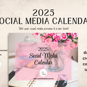 2025 Social Media Content Calendar: Daily Post Ideas (digital Download ...