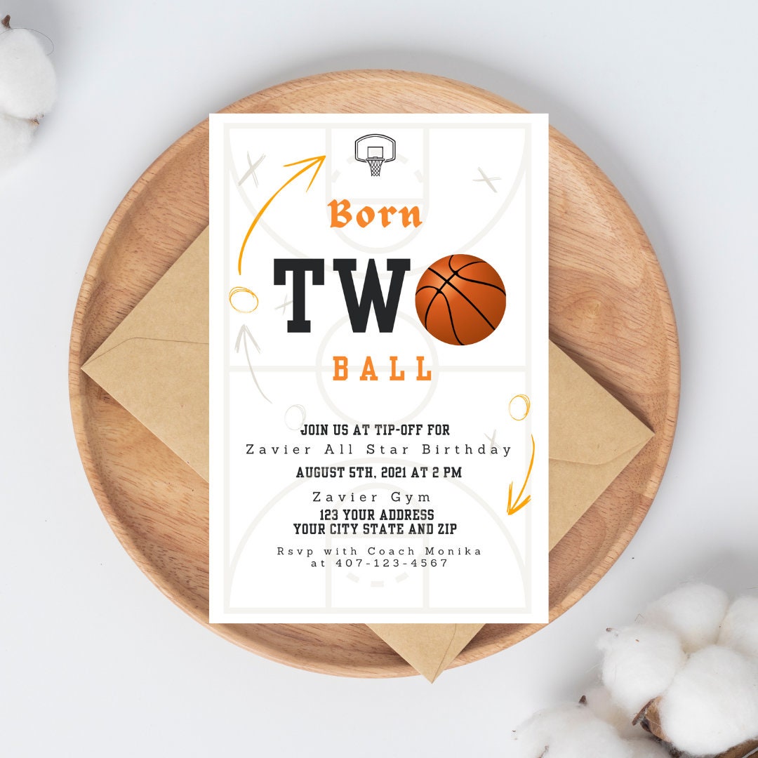 Basketball Birthday Invitation, Editable Party Invite Template, Digital ...