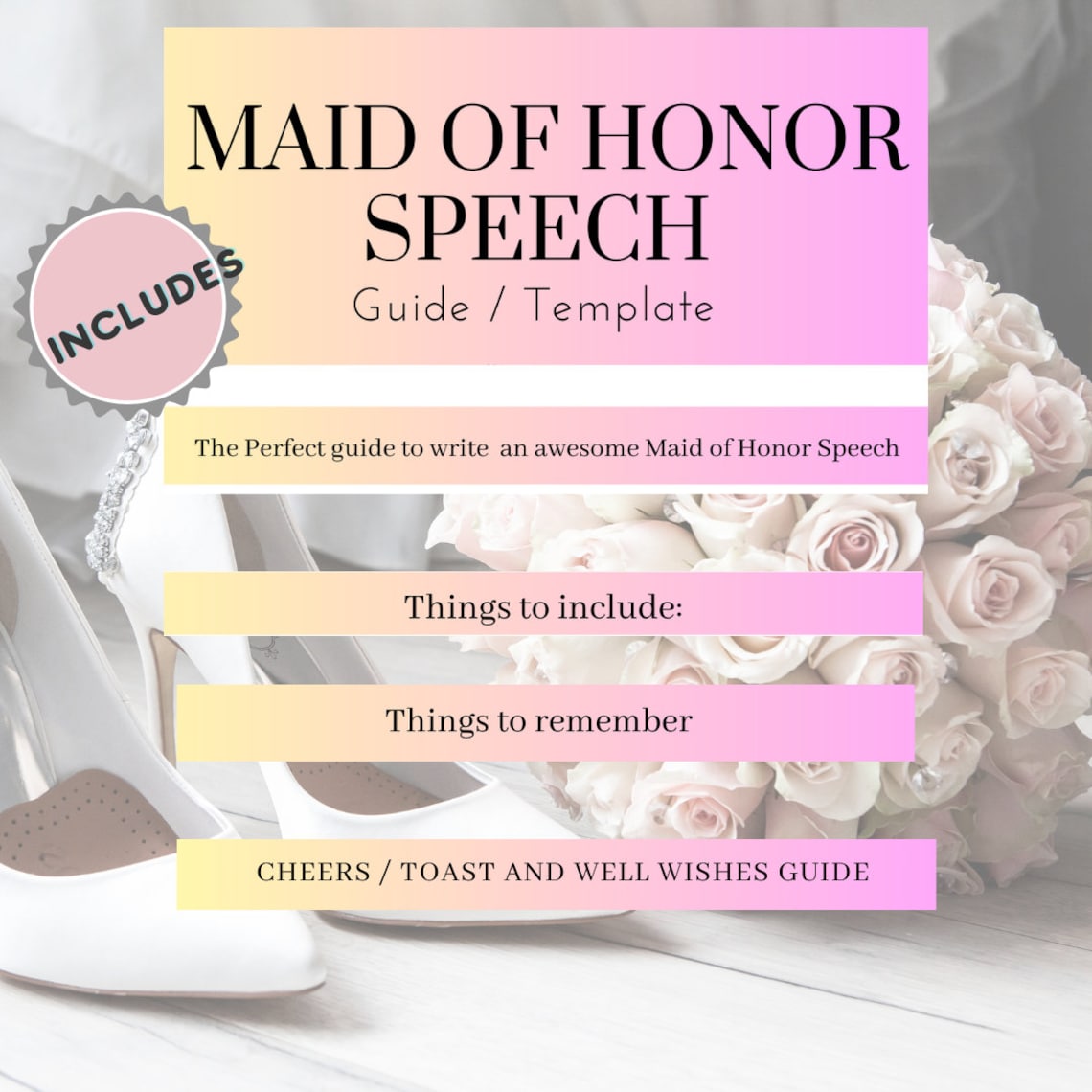 Maid of Honor Speech Sister and Best Friend Bridal Party Wedding Toast ...
