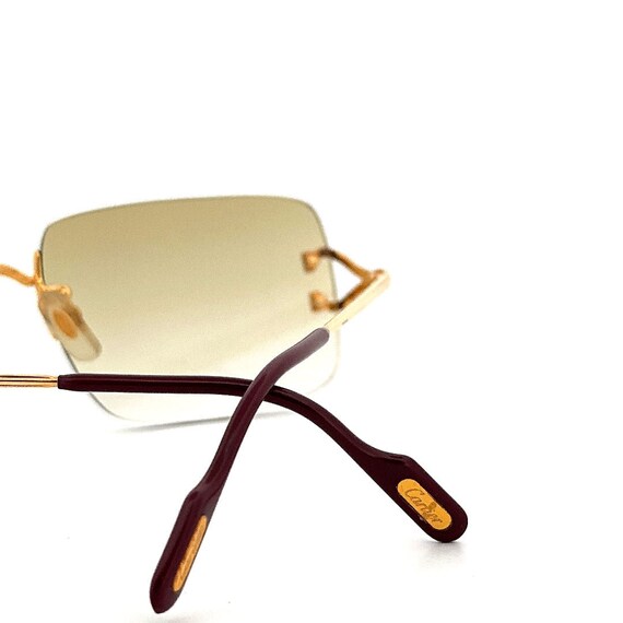 Vintage 90s Cartier Portofino Rimless Sunglasses Size… - Gem
