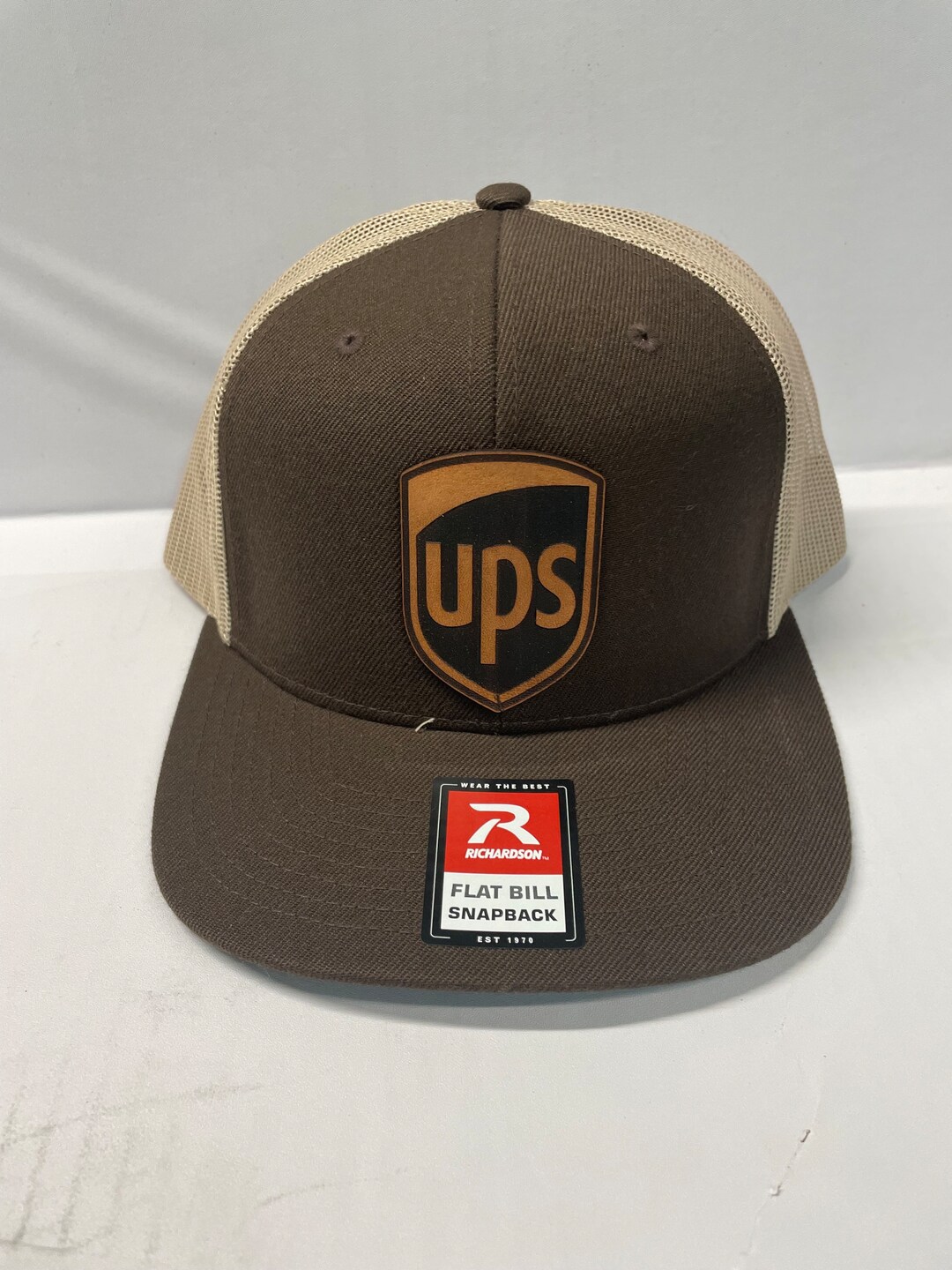 UPS Laser Engraved Leather Patch Richardson Hat - Etsy