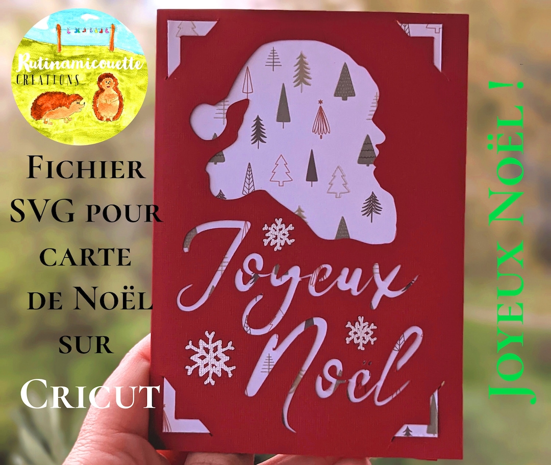 Christmas Card, in French, Merry Christmas With Santa Claus, in SVG ...