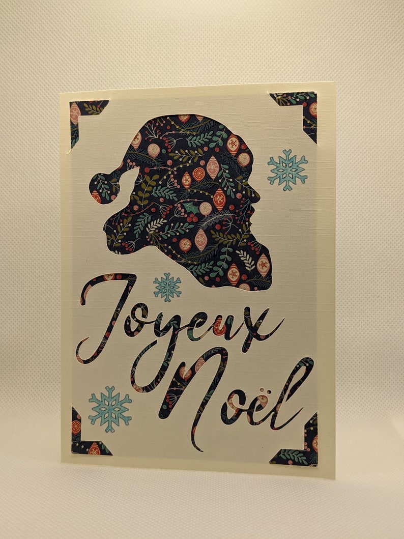 Christmas Card, in French, Merry Christmas With Santa Claus, in SVG ...