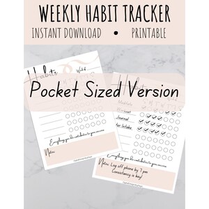 Habit Tracker Pocket Sized Weekly Habit Tracker Printable Habit Tracker ...