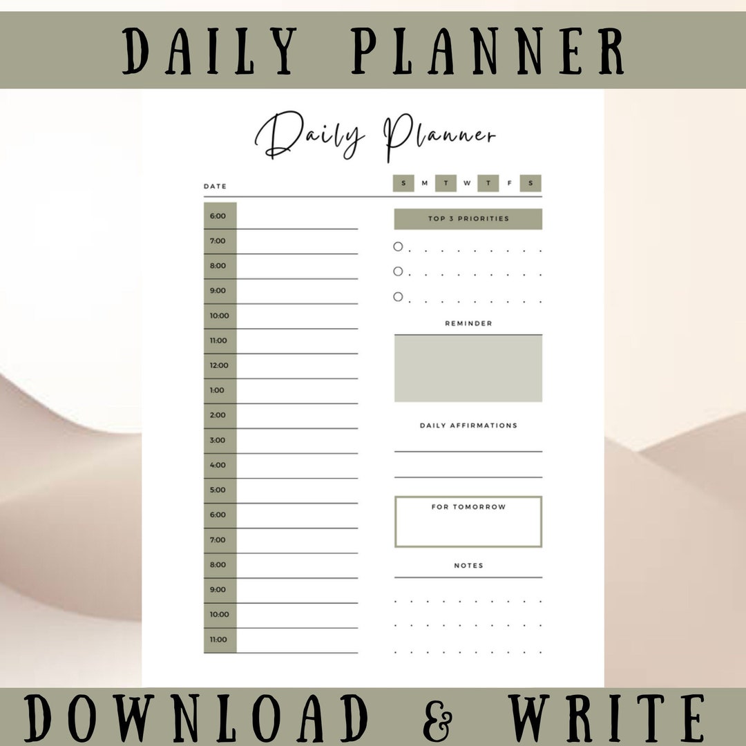 Daily Planner Minimalist Planner Master Productivity Printable Planner ...