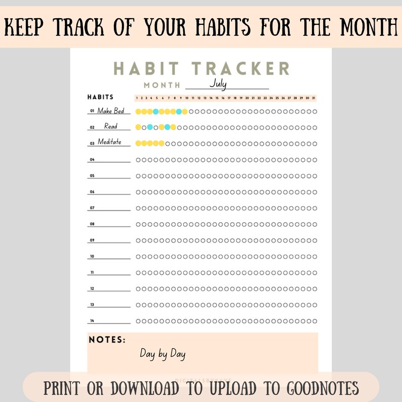 Habit Tracker Monthly Habit Tracker Printable Habit Tracker Printable ...