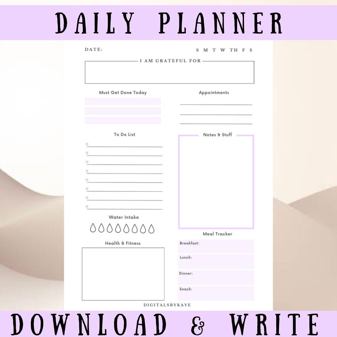Daily Planner Minimalist Planner Master Productivity Printable Planner ...