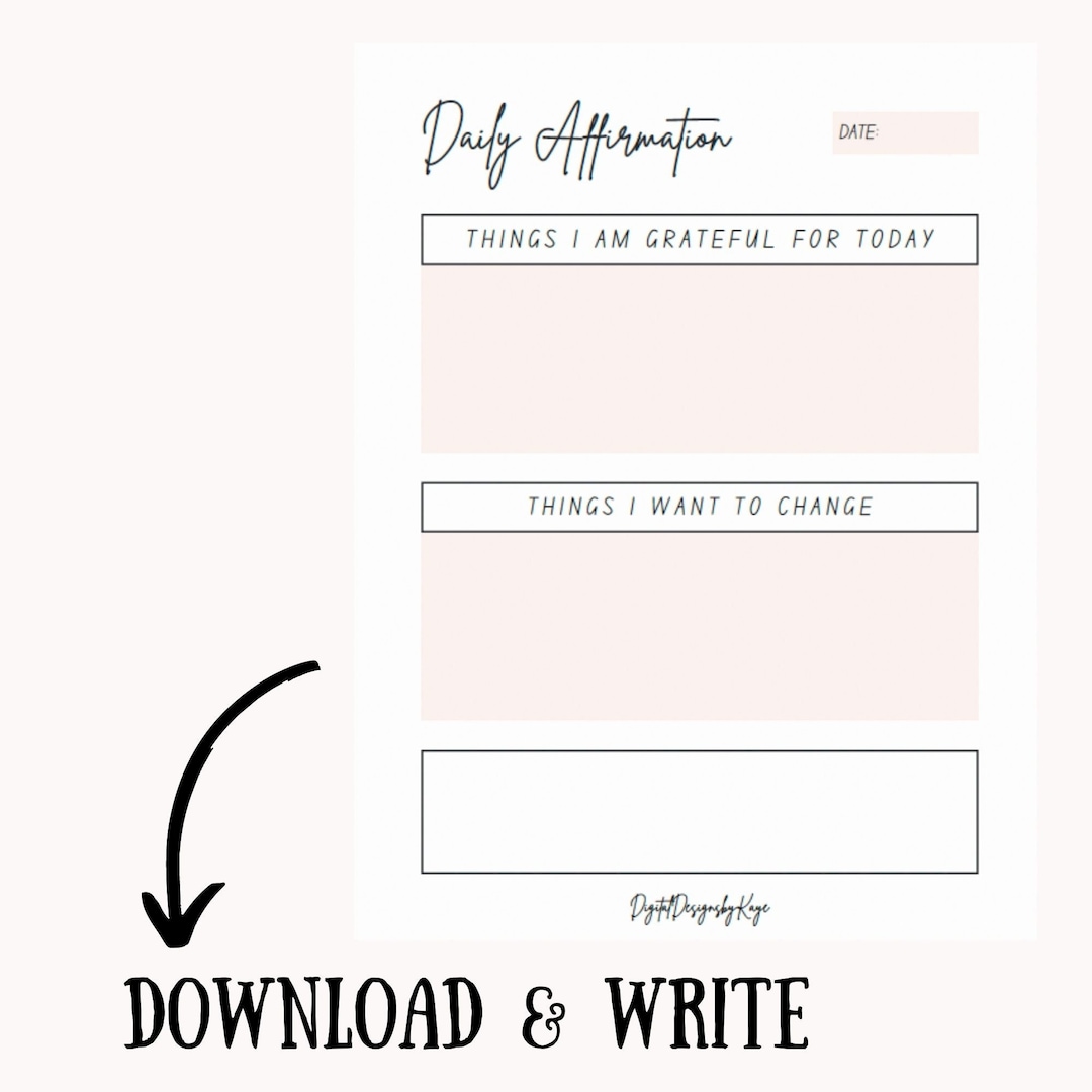 Affirmation Page Daily Affirmations Printable Affirmation Page ...