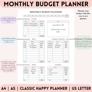 Budget Planner Monthly Printable Planner Goodnotes Planner Monthly ...