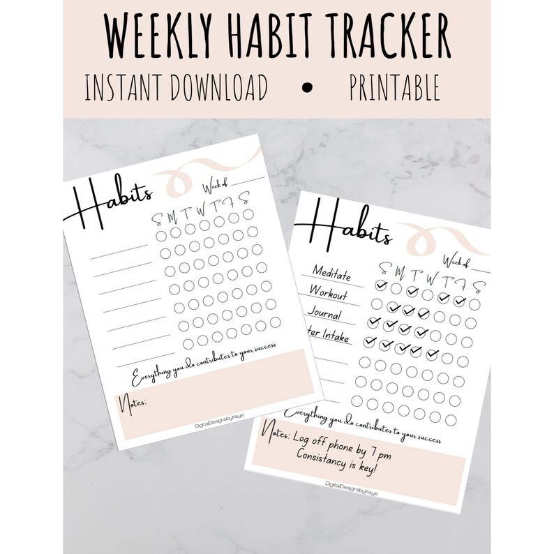 Habit Tracker Weekly Habit Tracker Printable Habit Tracker Printable ...