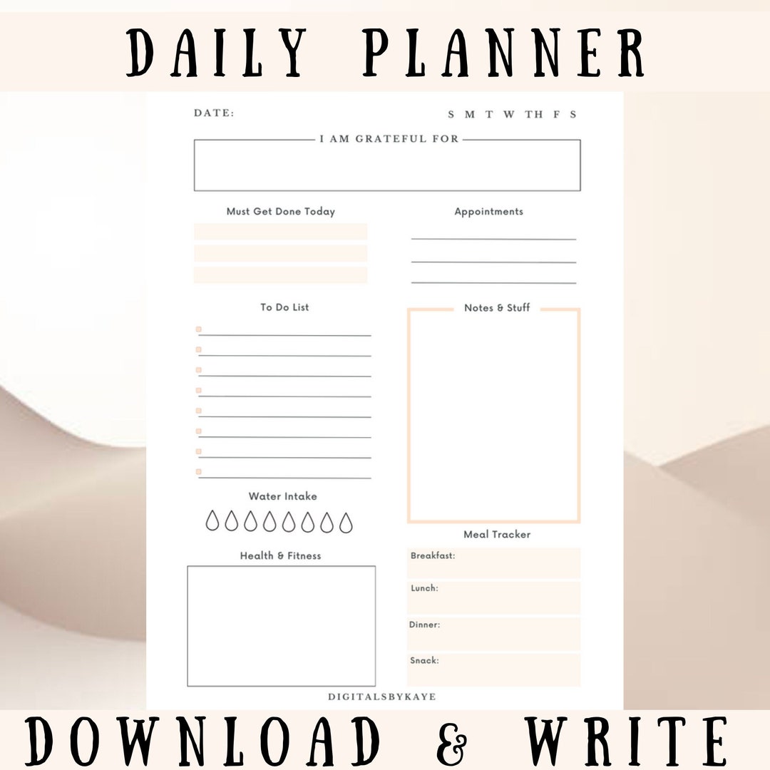 Daily Planner Minimalist Planner Master Productivity Printable Planner ...