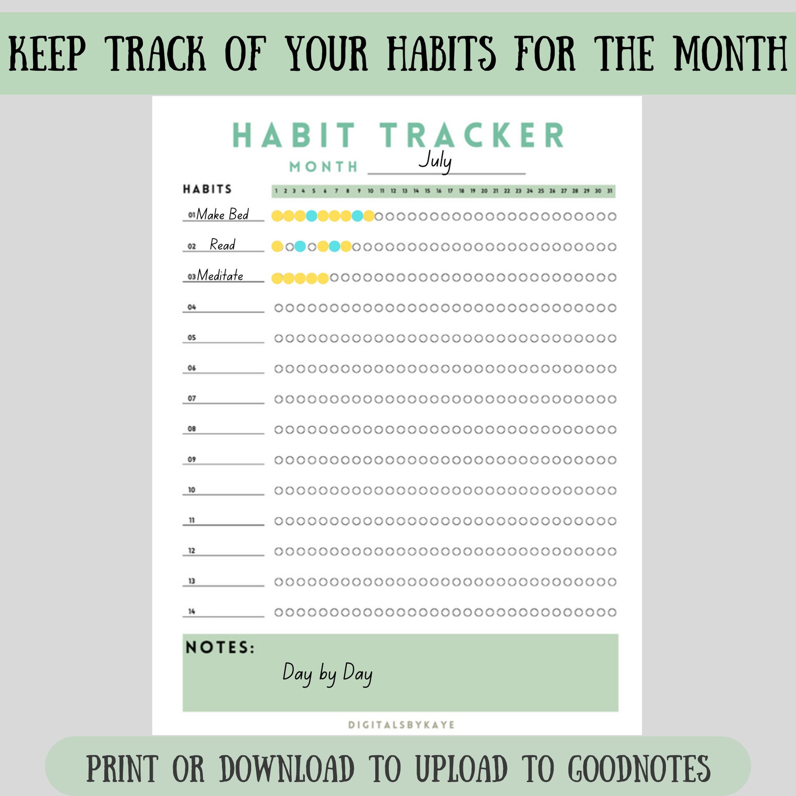 Habit Tracker Monthly Tracker Printable Habit Tracker Printable Tracker ...