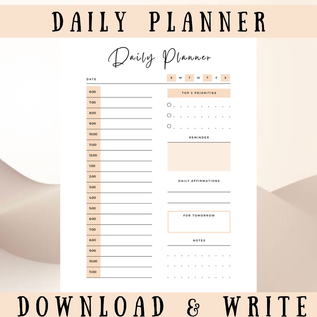 Daily Planner Minimalist Planner Master Productivity Printable Planner ...