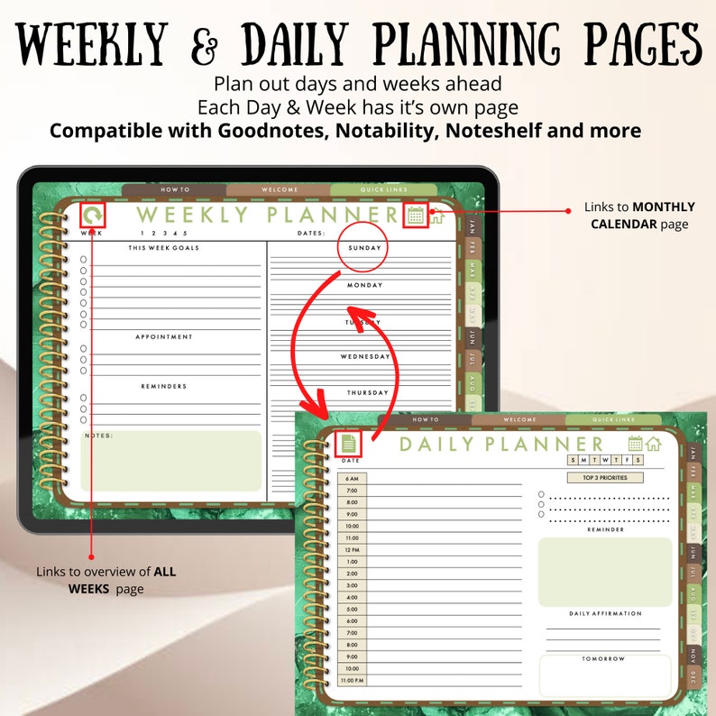 Premium Digital Planner 2023 2024 Goodnote Digital Planner Updated ...