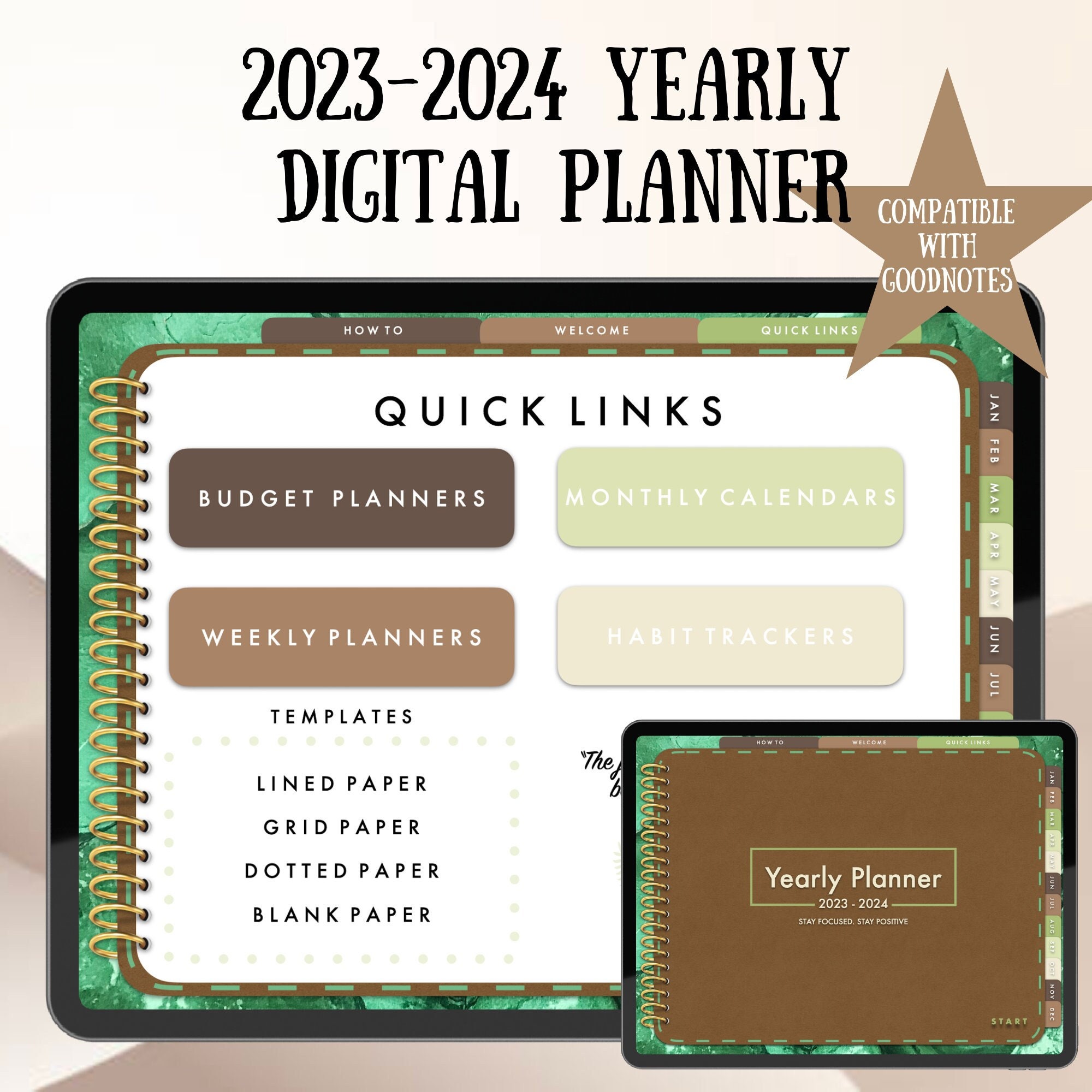 Premium Digital Planner 2023 2024 Goodnote Digital Planner Updated ...