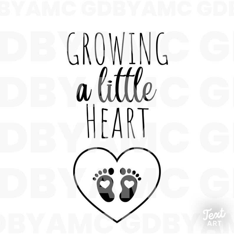Growing a Little Heart SVG | Expecting Svg | Valentine Svg | PNG ...