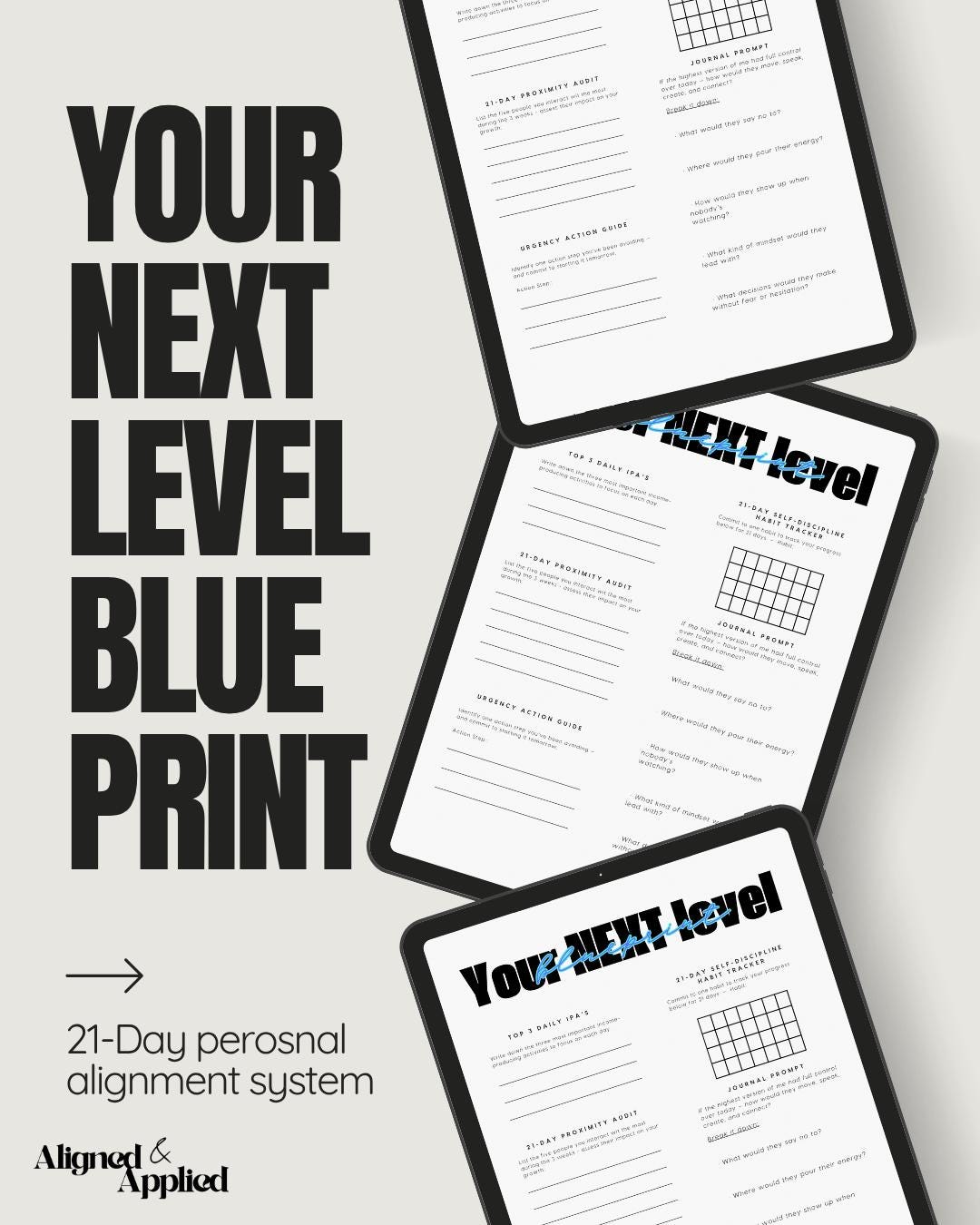 Next Level Blueprint Printable, Daily Routine & Habit Tracker, 21-day ...