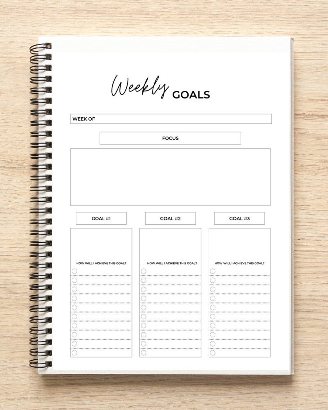 Weekly Goal Planner Printable, Weekly Goal Setting Template, Weekly ...