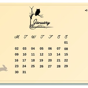 Printable Calendar, Digital Wall Calendar - Etsy