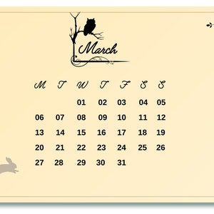 Printable Calendar, Digital Wall Calendar - Etsy
