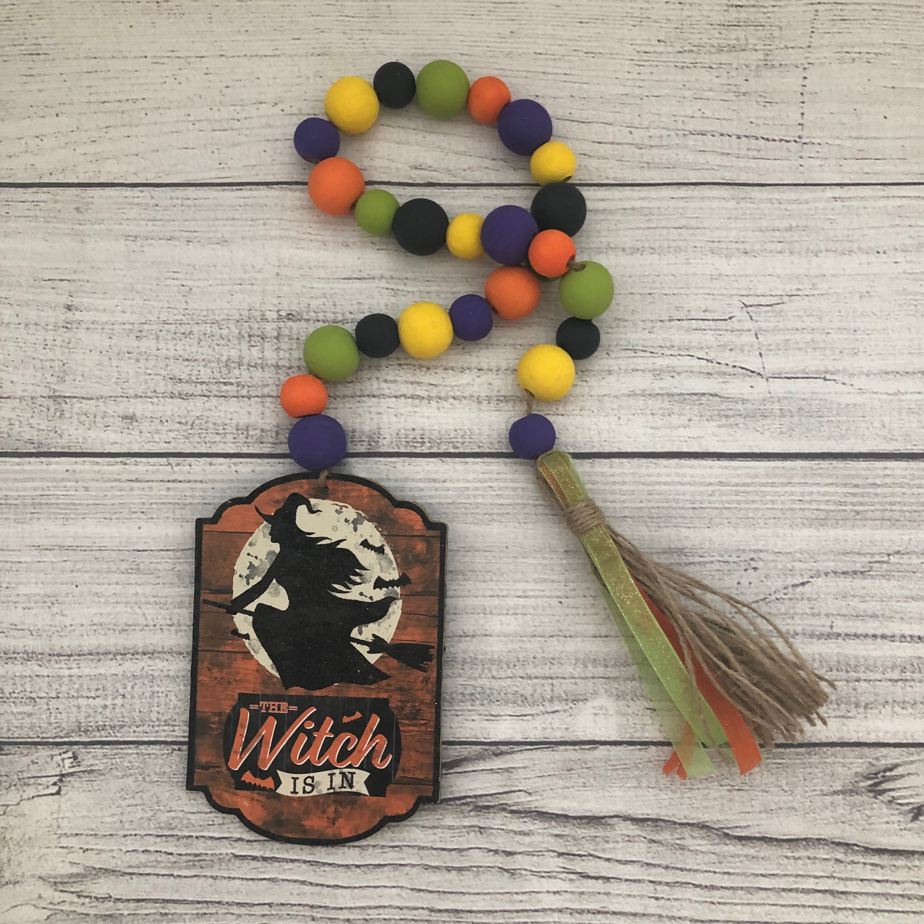 Farmhouse Wood Bead Garland Hocus Pocus Wooden Bead Garland - Etsy