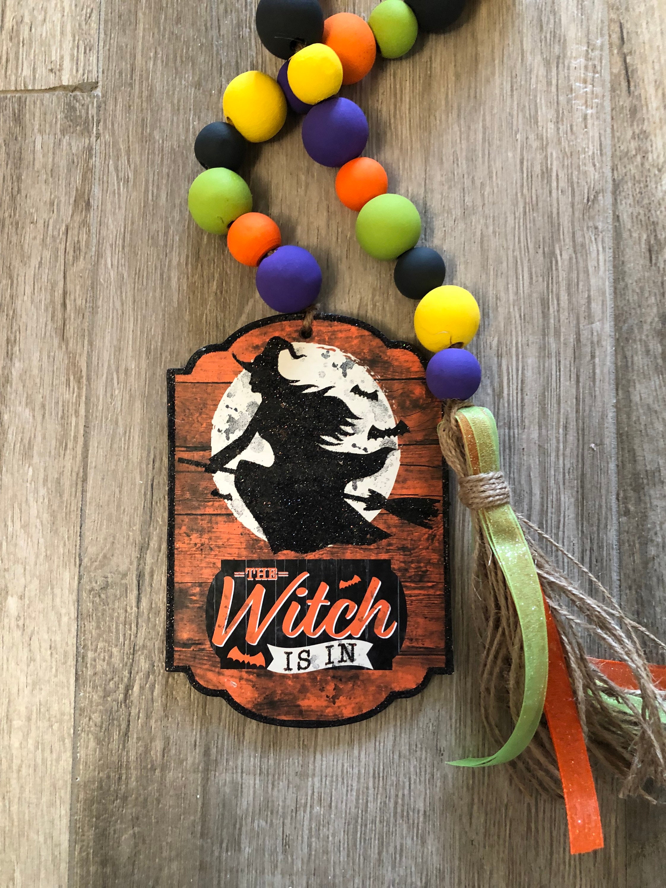 Farmhouse Wood Bead Garland Hocus Pocus Wooden Bead Garland - Etsy