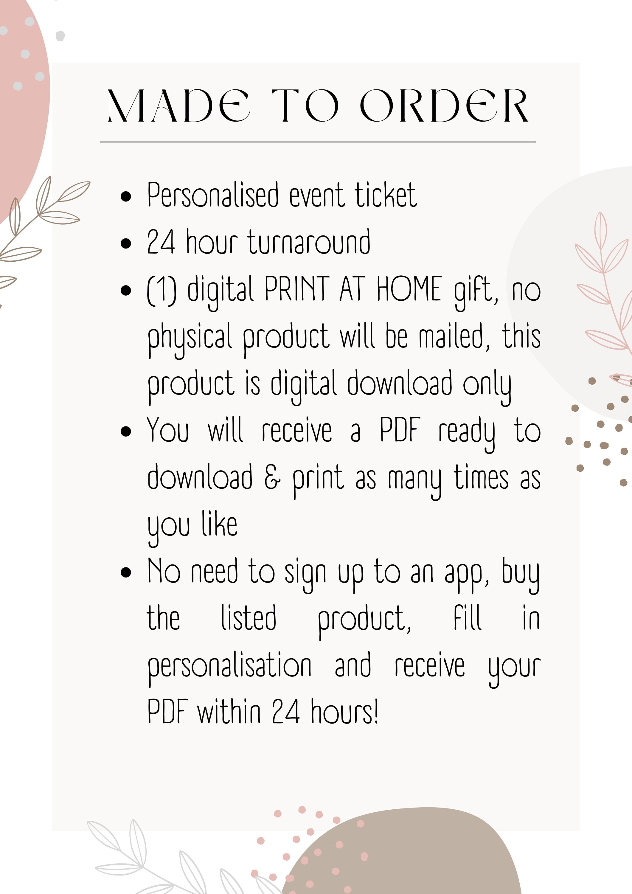 Gig Ticket Show Ticket West End Personalised Ticket - Etsy