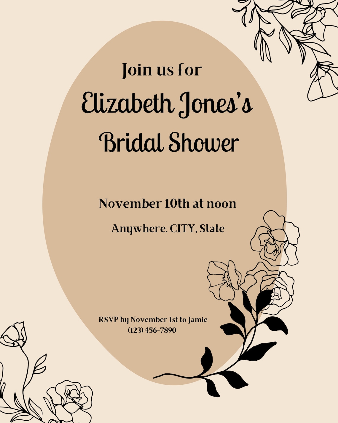 Bridal Shower Invitation Template — Digital Print - Etsy