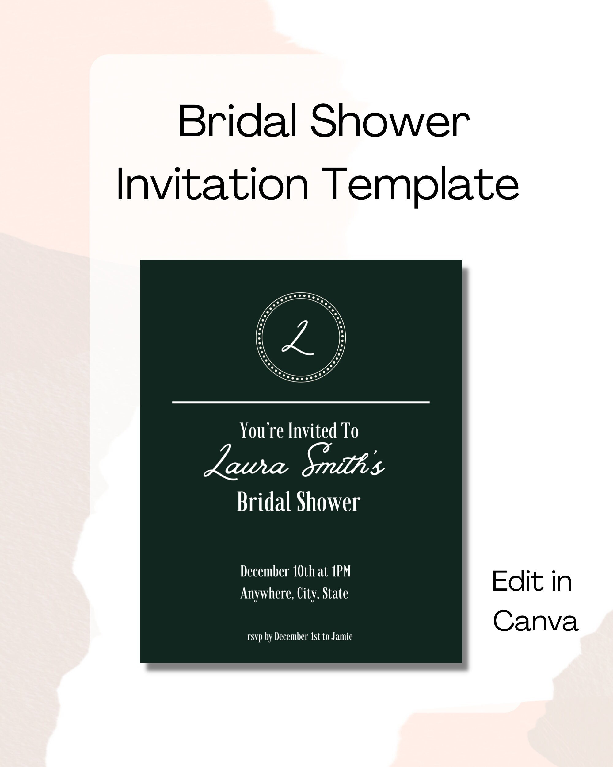 Bridal Shower Invitation Template —digital Print - Etsy