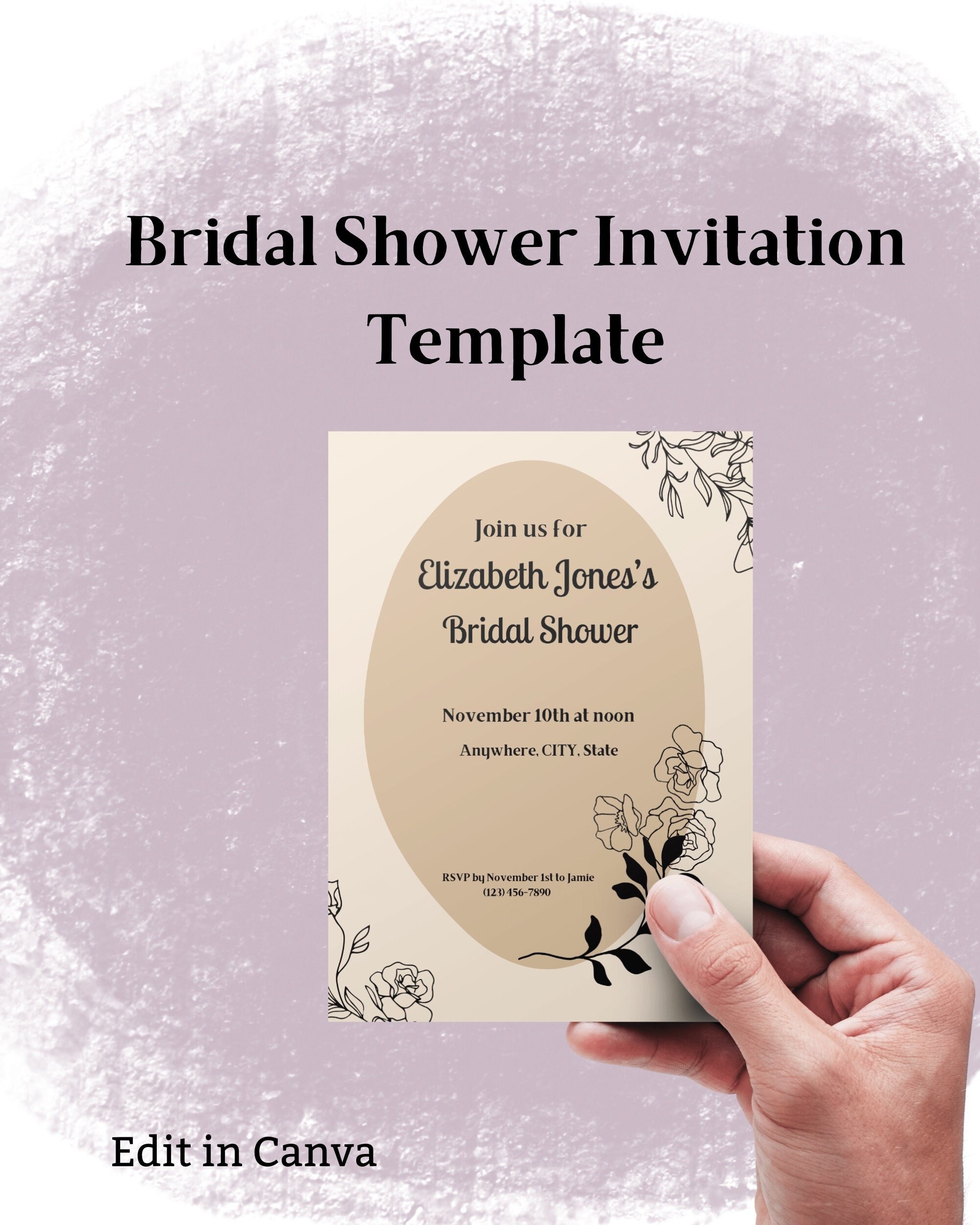 Bridal Shower Invitation Template — Digital Print - Etsy