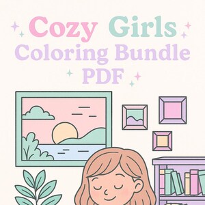 Cozy Girl Coloring Book: 40 Printable Cozycore Pages (PDF) - Etsy